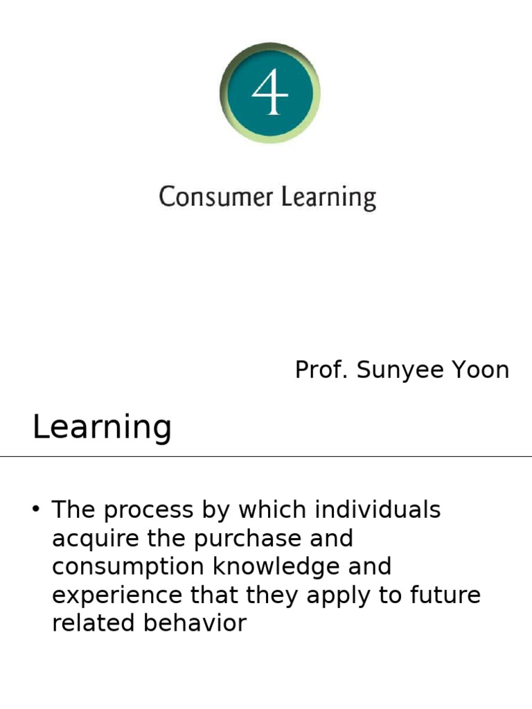 CH4 - Consumer Learning | PDF