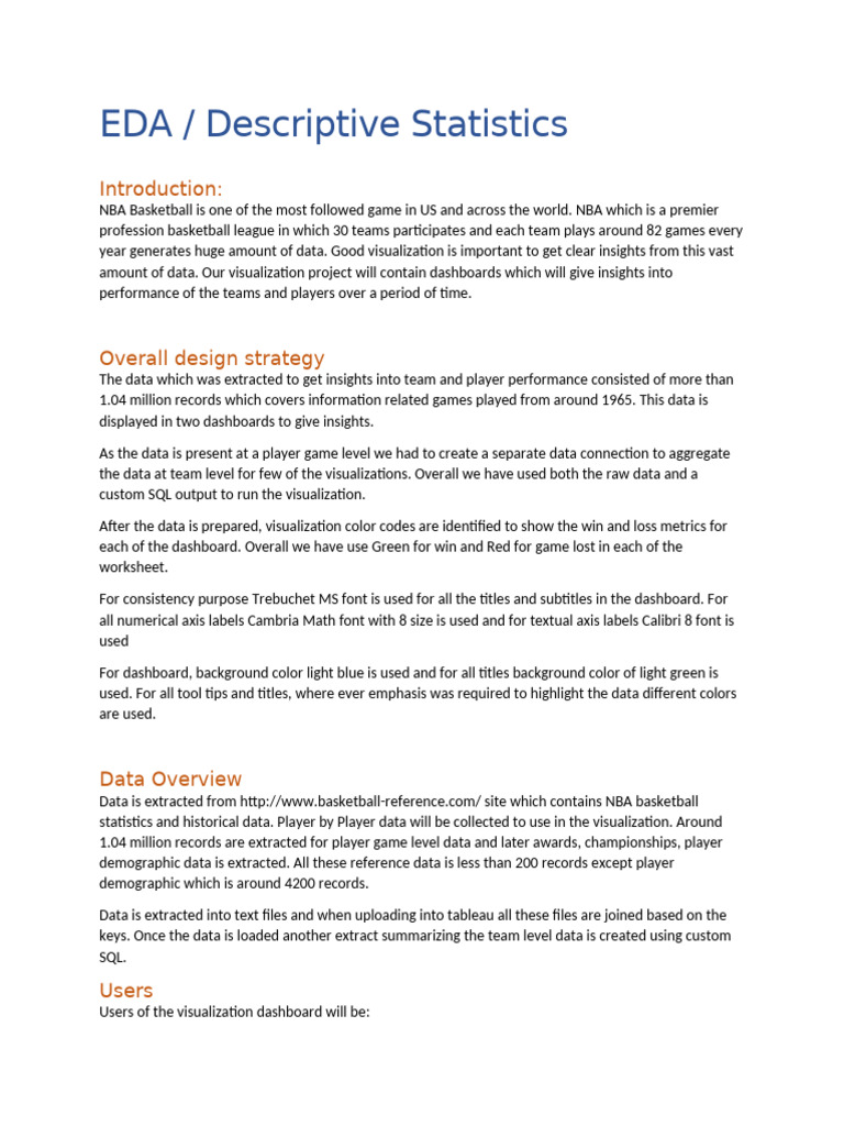 EDA / Descriptive Statistics | PDF