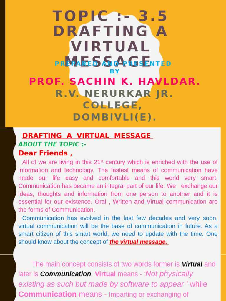 3.5 Drafting A Virtual Message by Prof. Sachin K. Havaldar-1 | PDF