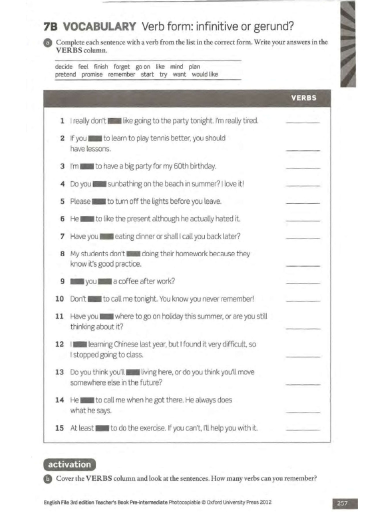 VOCABULARY Handouts - U7-12 EF Pre-Inter | PDF