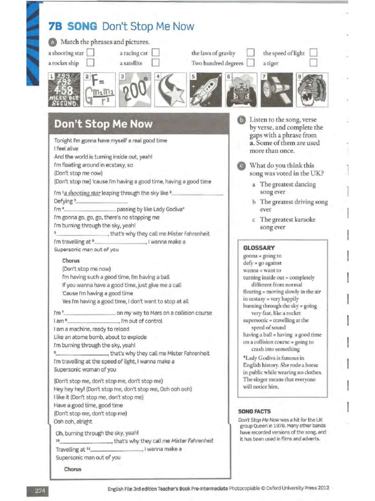 SONG Handouts - U7-12 EF Pre-Inter | PDF