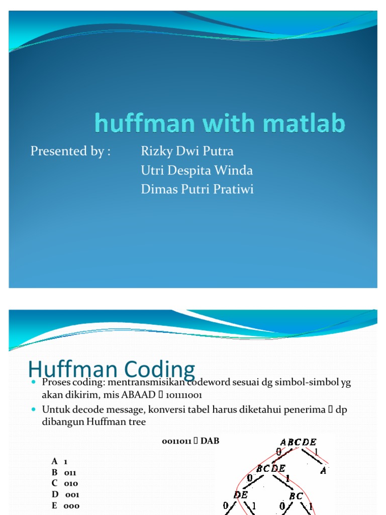 Coding And Decoding Huffman With Matlab Pdf