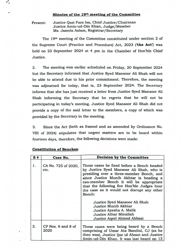 Minutes Of The 19th Meeting Of The Committee Pdf