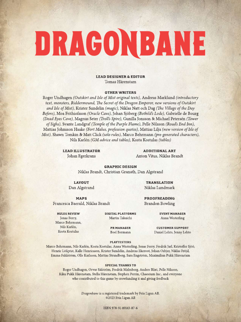 Dragonbane Rules For Players | PDF