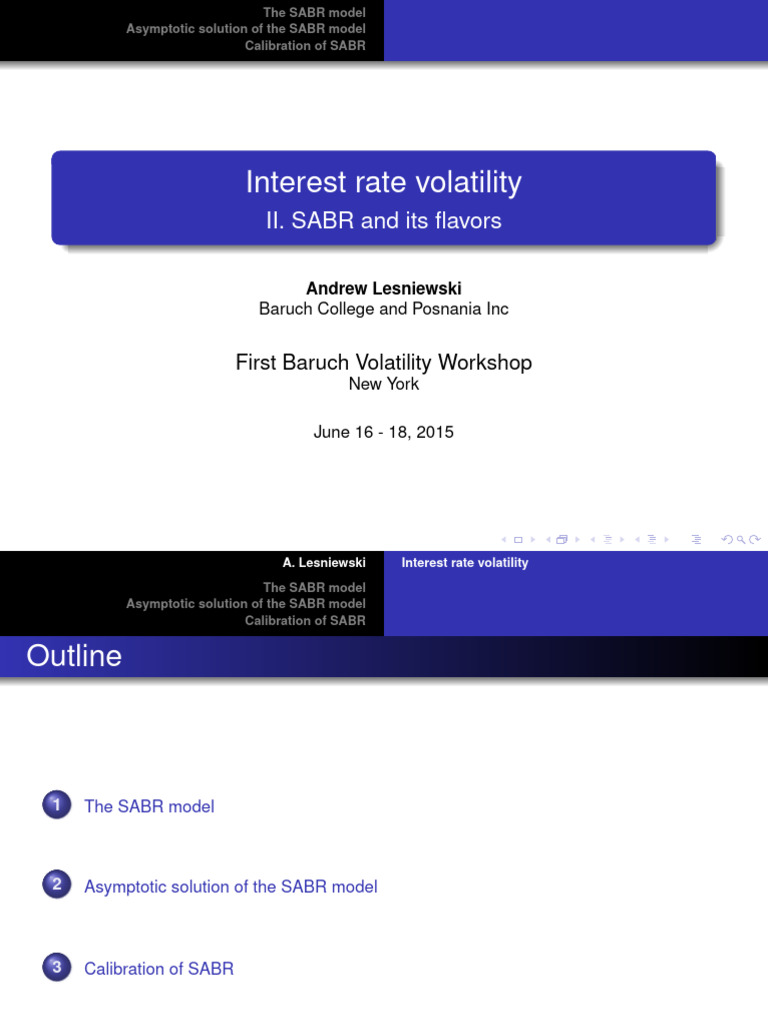 Advanced SABR Model Analysis | PDF | Volatility (Finance) | Applied Mathematics
