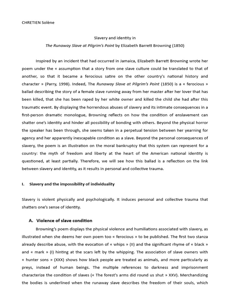 Essay Final Runaway Slave | PDF
