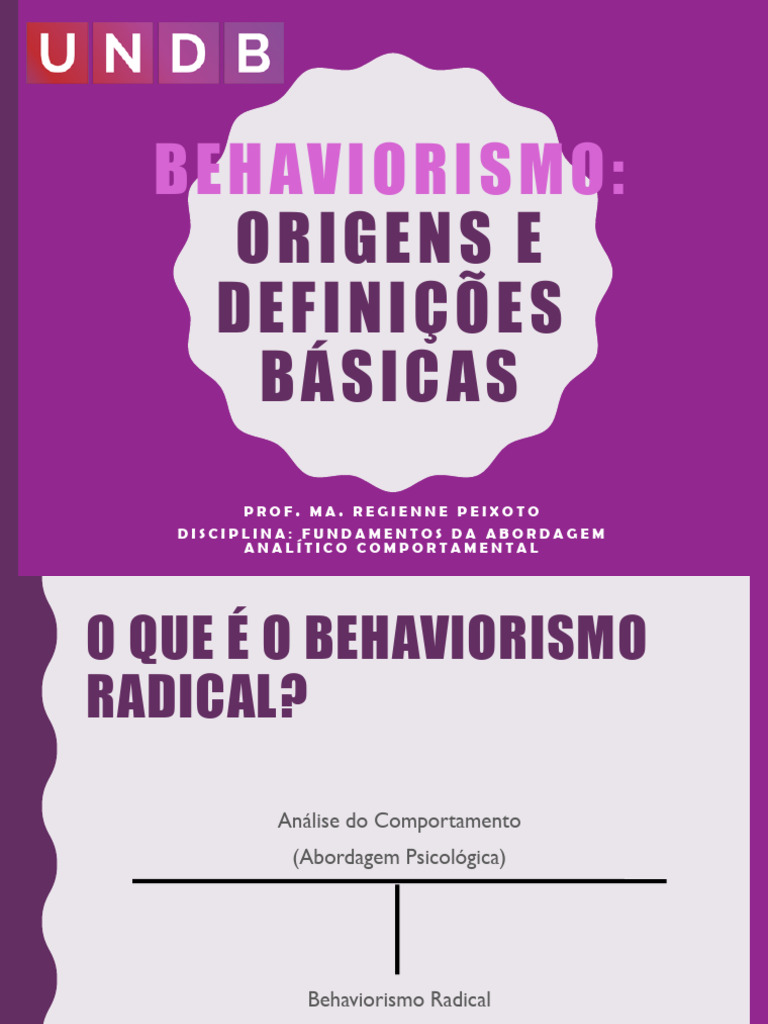 Aula 1 - Origens Do Behaviorismo | PDF
