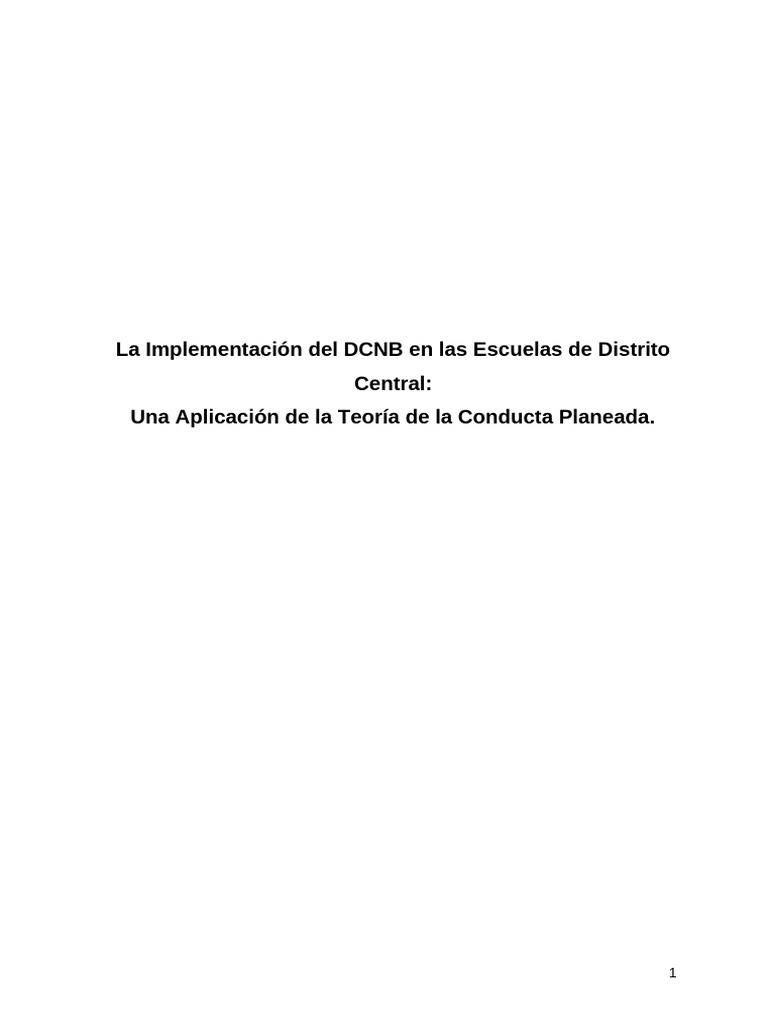 La Implementacion Del DCNB en Las Escuelas Del Distrito Central Una ...
