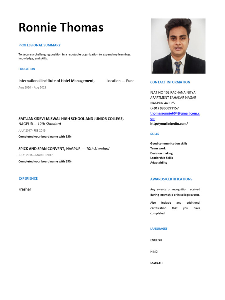 Ronnie Resume | PDF
