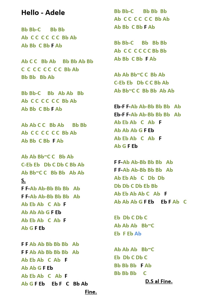 Adele - Hello CIFRA | PDF