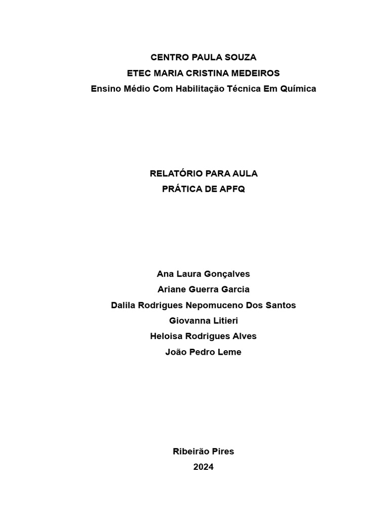 Relatório de Apfq Oficial | PDF