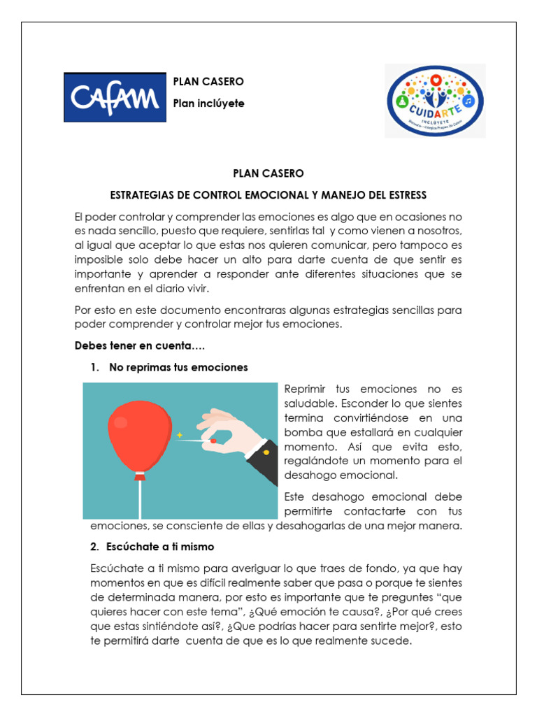 PLAN CASERO Inteligencia Emocional Fin | PDF