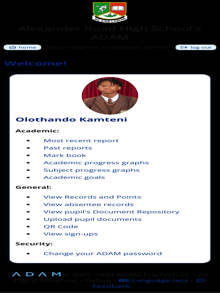 Alexander Road High School ADAM Portal | PDF