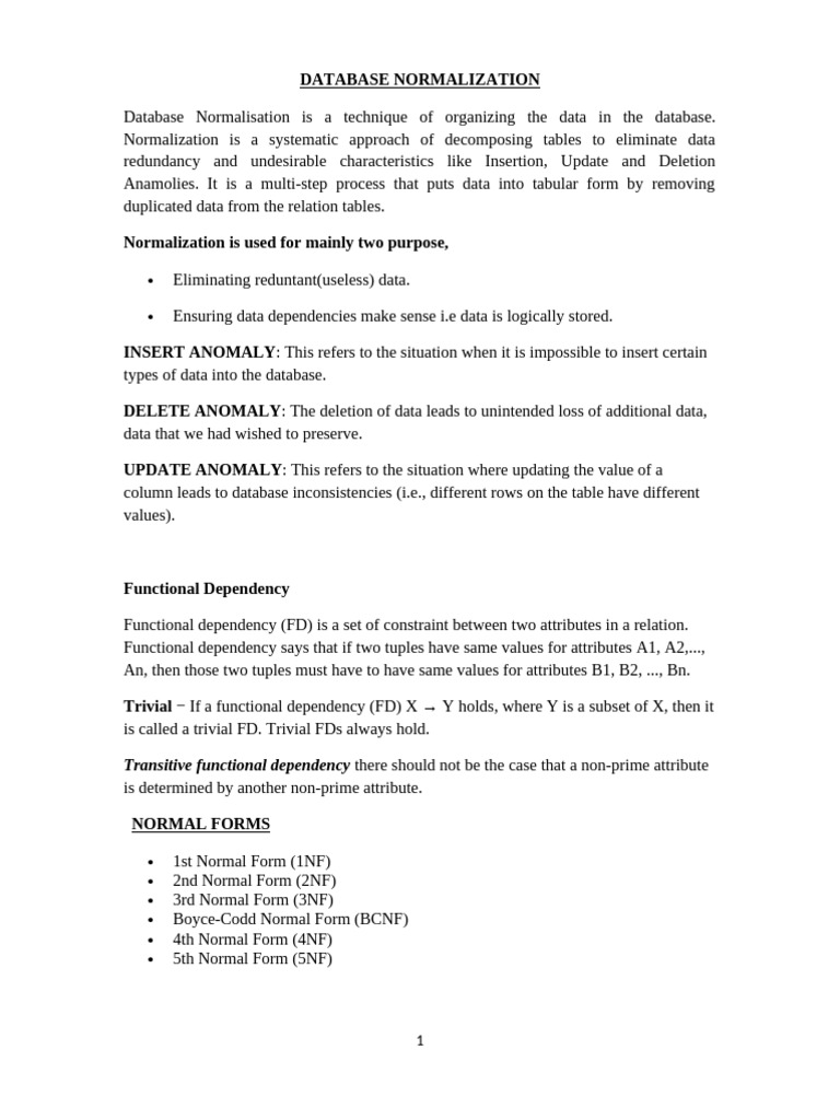 6.0 Normalization | PDF