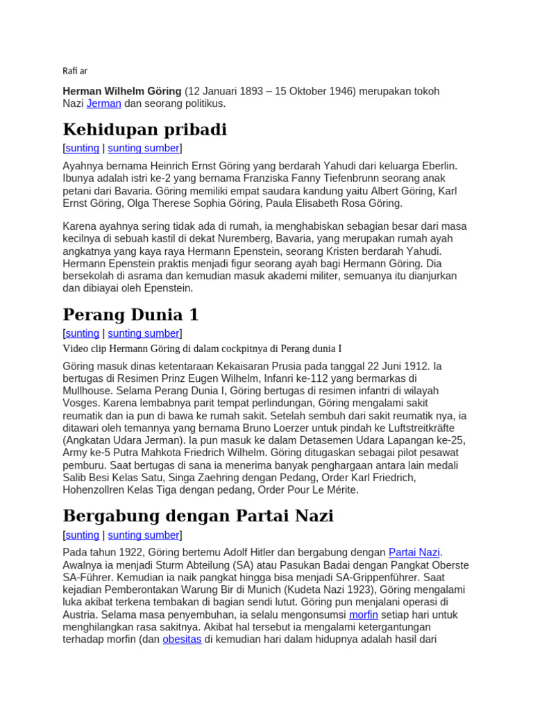 Rafi Herman Goring | PDF | Hermann Göring | Politics Of Germany