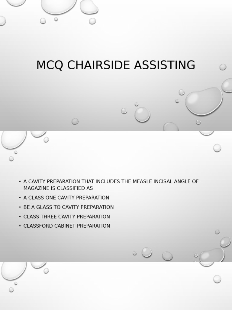 MCQ Chairside Assisting | PDF