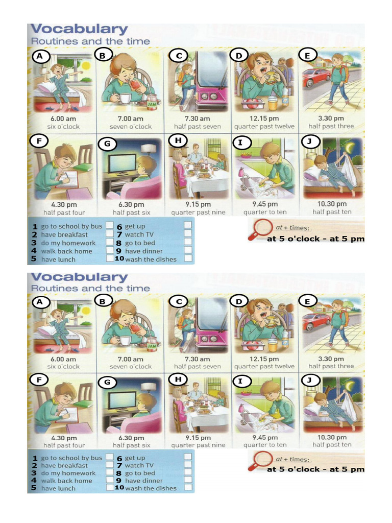 RUTINAS Y LA HORA (PDF - Io) | PDF