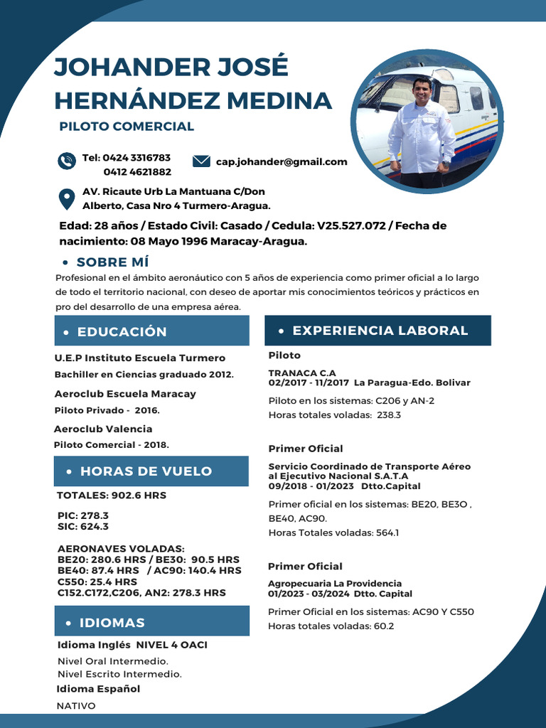 Curriculum CV PILOTO Johander | PDF