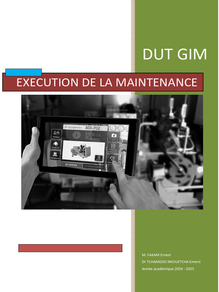 Exécution de La Maintenance - Cours Etudiant À Remplir | PDF