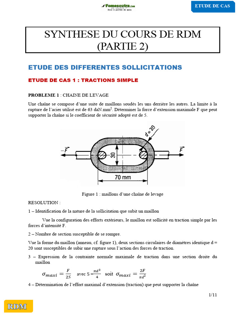 Synthese Du Cours de RDM | PDF