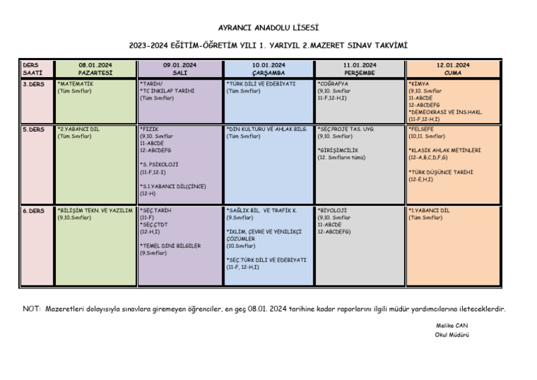 Yy2 Mazeretsinavtakvimipdf | PDF