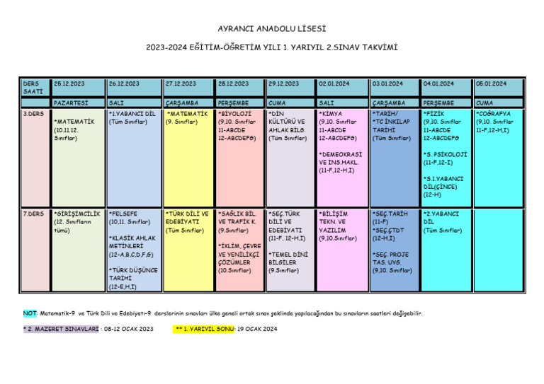 20232024i.yy2.sinavtakvimipdf3 | PDF