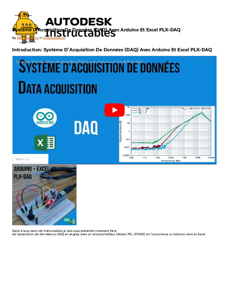 Système D'Acquisition de Données (DAQ) Avec Arduino Et Excel PLX-DAQ - 4 Steps (With Pictures ...
