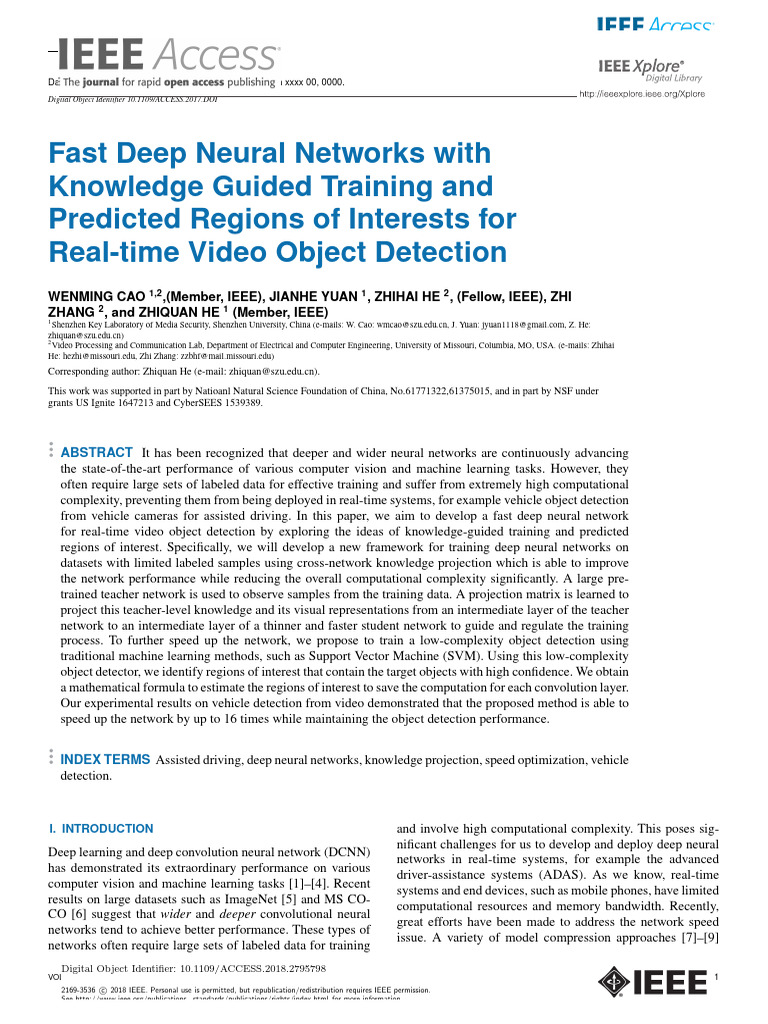 Fast Deep Neural Networks With Knowledge Guided Training and Predicted Regions of Interests For ...