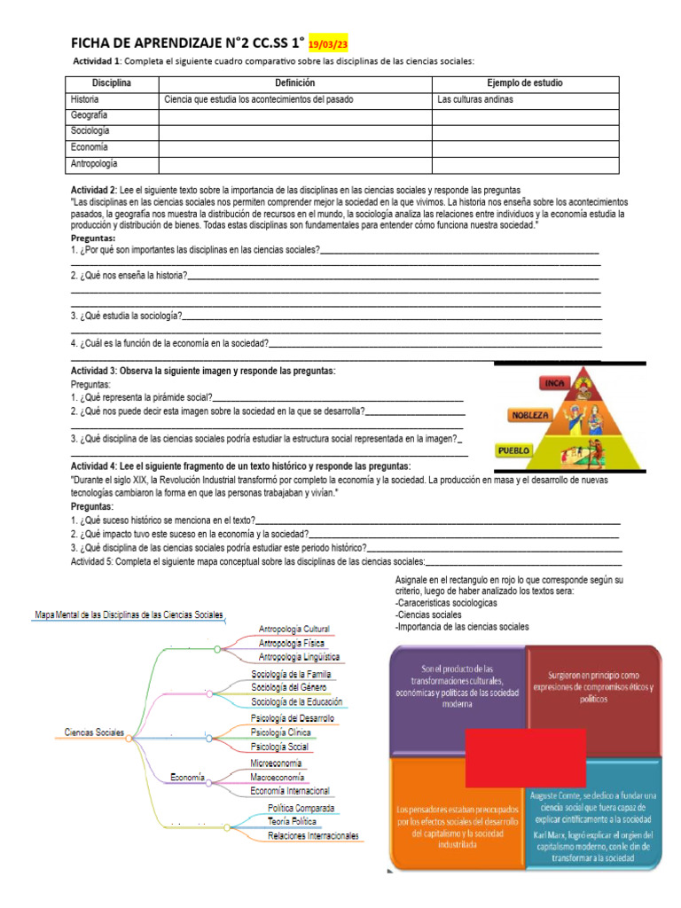 Ficha 2 Sesion 2 CC - SS 1° | PDF