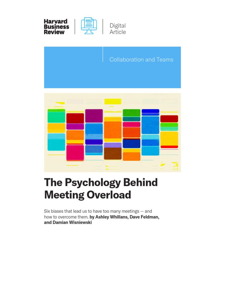 The Psychology Behind Meeting Overload | PDF | Copyright | Career & Growth