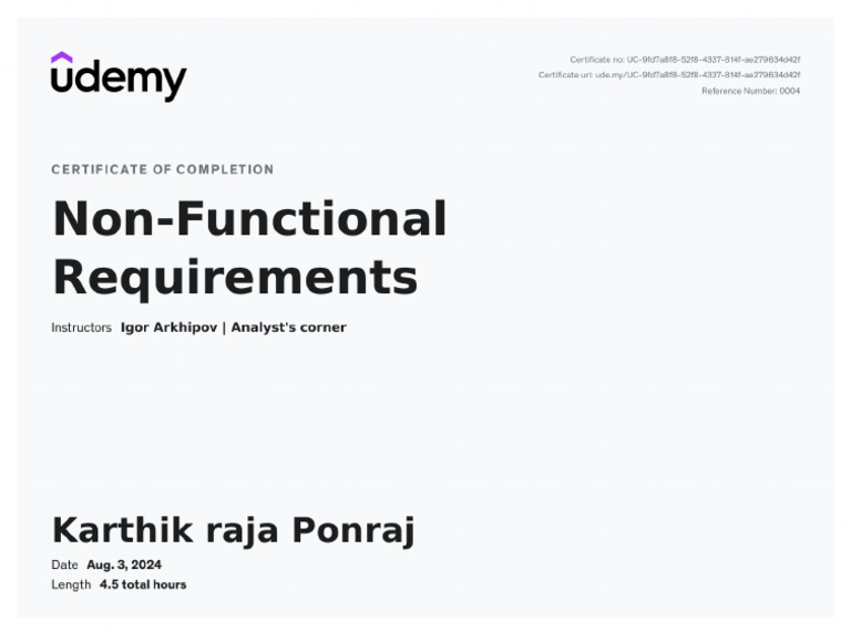 Non Functional Requirements | PDF
