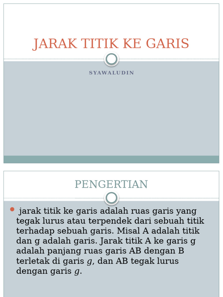 Jarak Titik Ke Garis | PDF