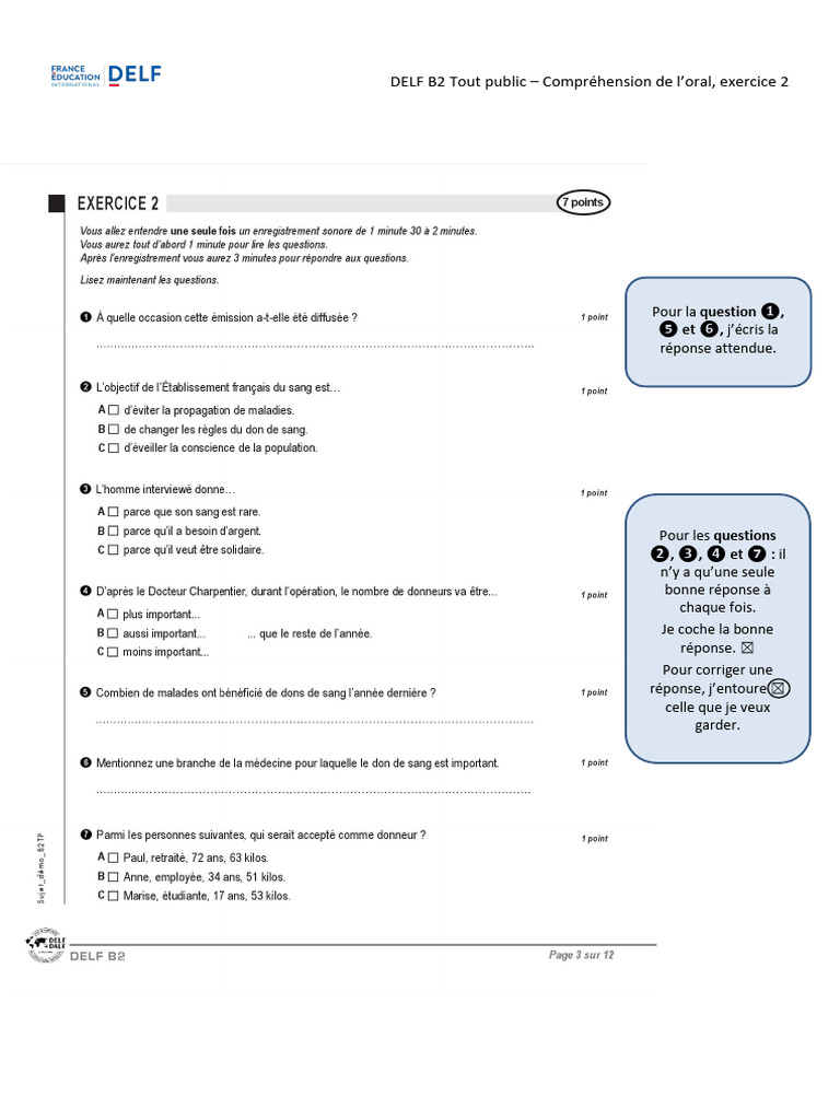 Delf b2 Tout Public Coexercice 2 Con | PDF