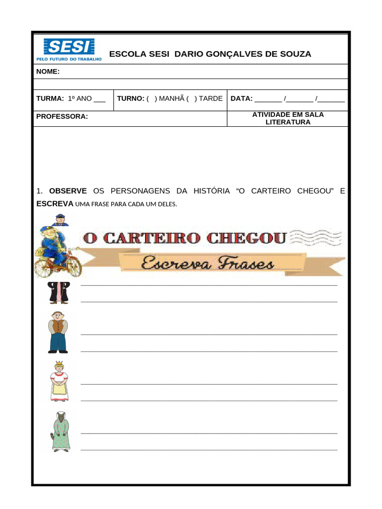 Atividade - o Carteiro Chegou | PDF