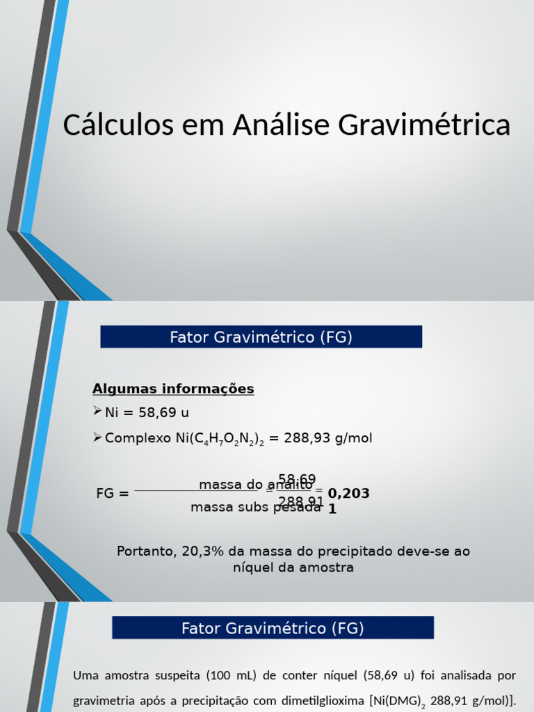 FQA Aula Gravimetria 2023 Calculos | PDF