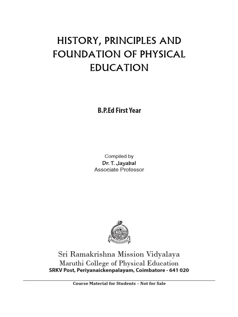 History Principles and Foundation of Phy Edu | PDF | Physical Education ...