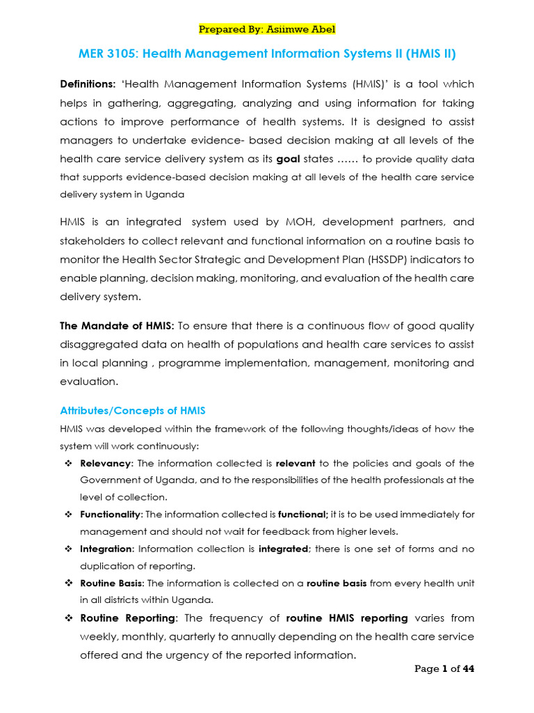 Hmis II - Diploma | PDF