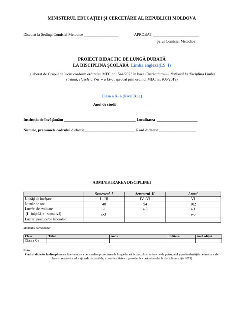 PLD - 10th Form | PDF