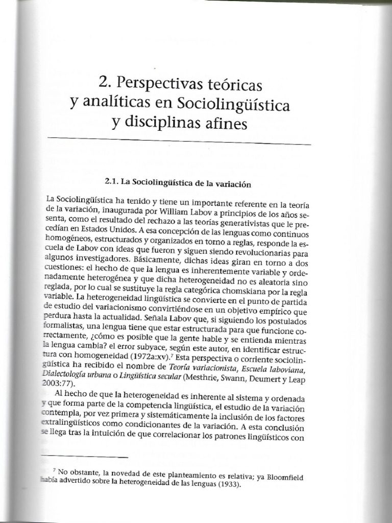 Perspectivas Teóricas y Analíticas en Sociolingüística Serrano María J ...