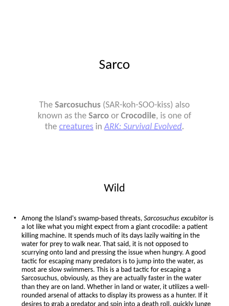 Sarco Ark | PDF