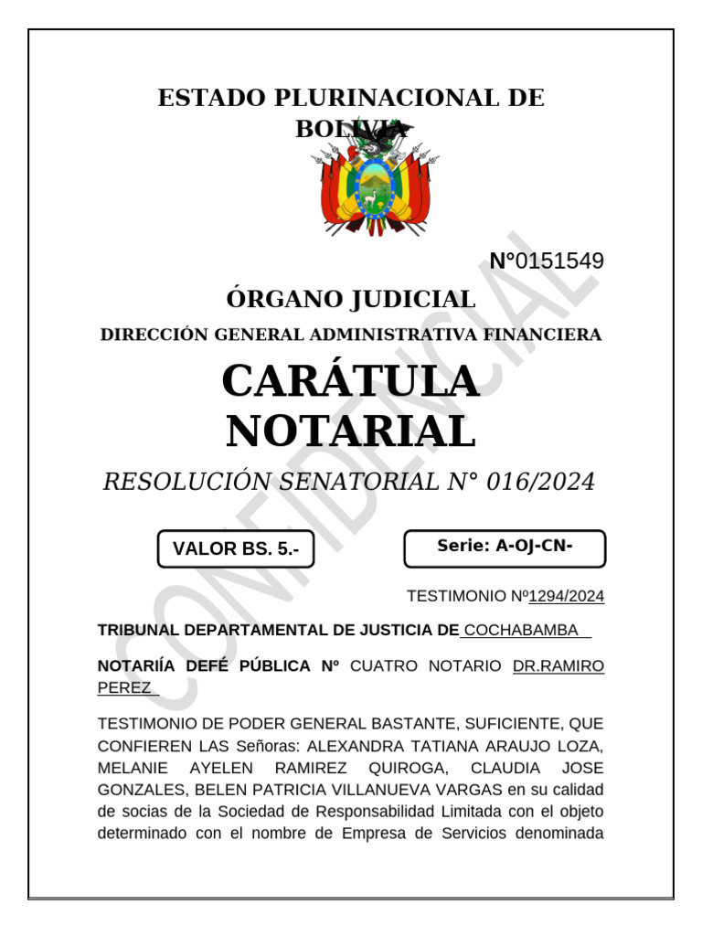 Acta de Poder de Representante Legal | PDF