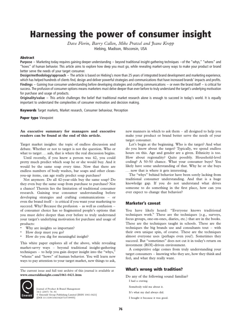 Harnessing The Power of Consumer - Florin D at Al | PDF
