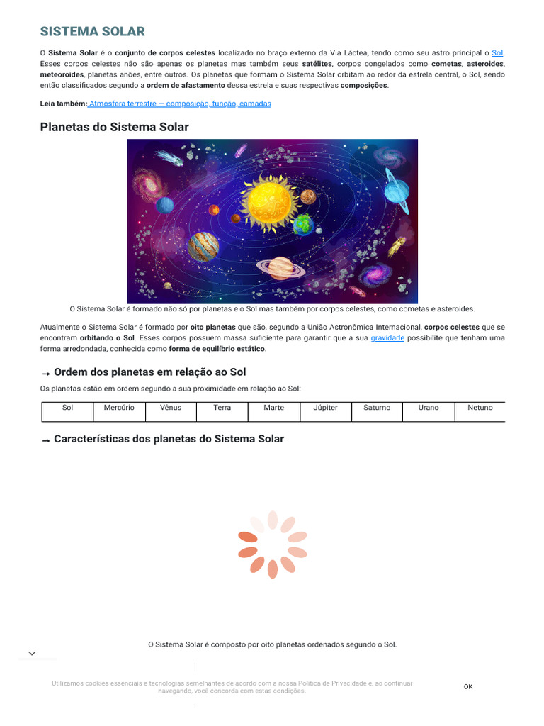 Sistema Solar - Planetas, Astros e Desenho para Colorir - Escola Kids | PDF