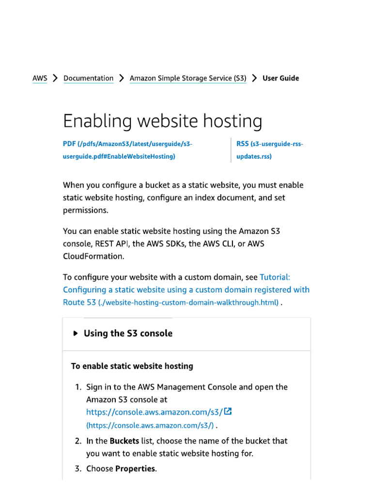 Webpage Endpoints Of S3 Pdf 