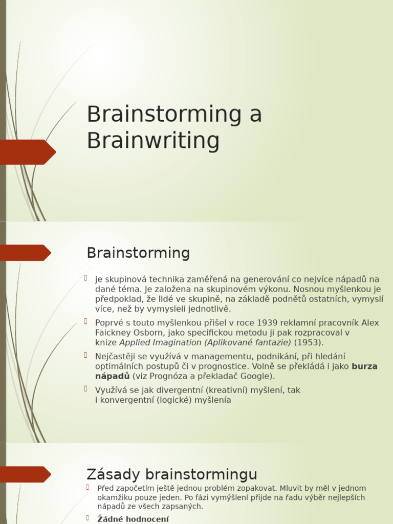 Brainstorming A Brainwriting | PDF