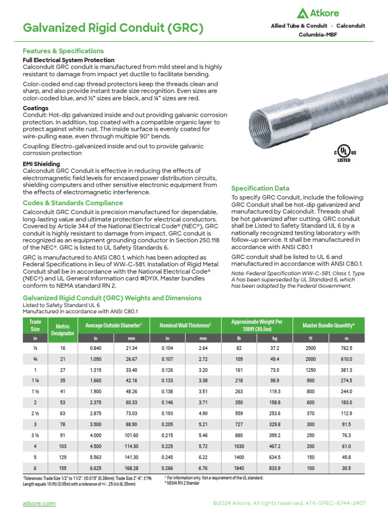 ATC CAL CMBF GRC Cut Sheet | PDF