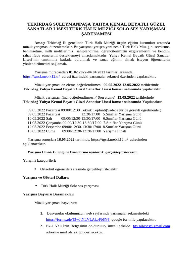 TGSL THM Ses Yarismasi 2022 | PDF