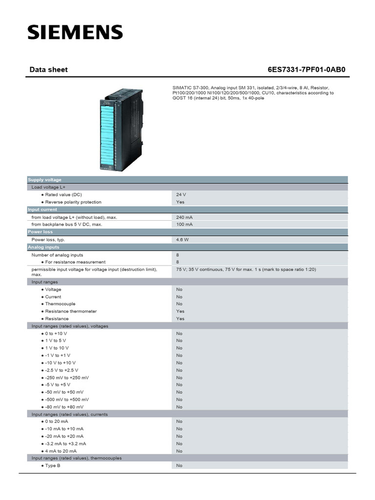 6ES73317PF010AB0 Datasheet en | PDF