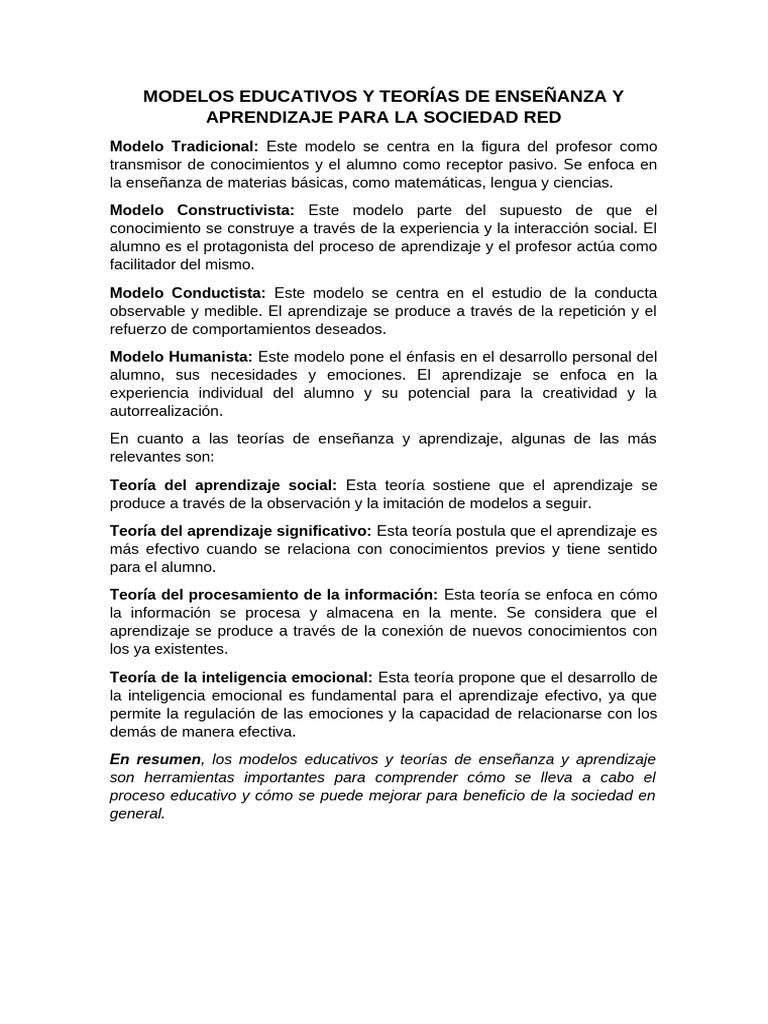 Actividad 2 Modelos Educativos | PDF