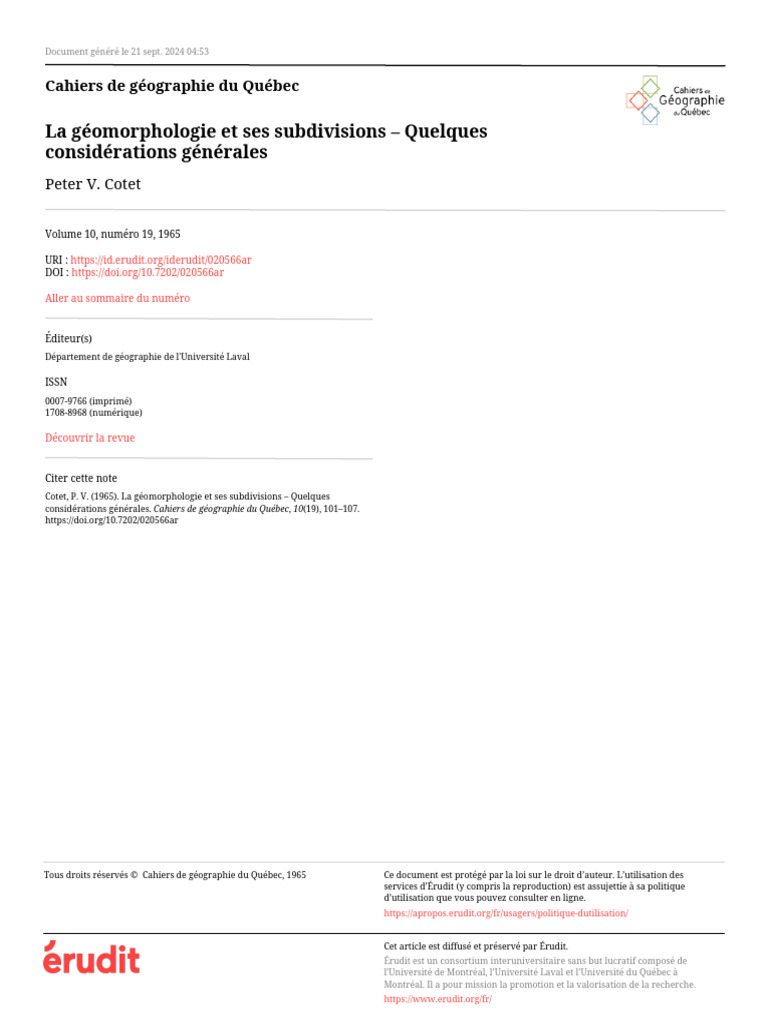 Geomor Notion de Base | PDF